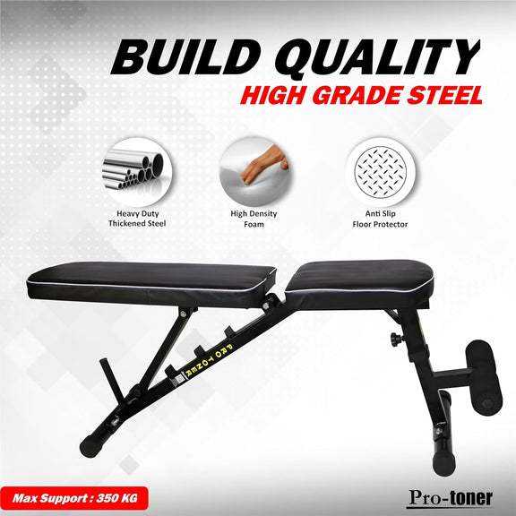 Protoner Heavy Duty Adjustable Incline Multipurpose Gym Bench, 3-in-1, – Protoner - Sports Hubb